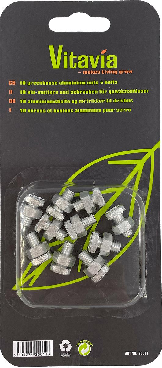Bolt & Mutter, 10 pr pk - Veksthus tilbehør - Grønn Industri