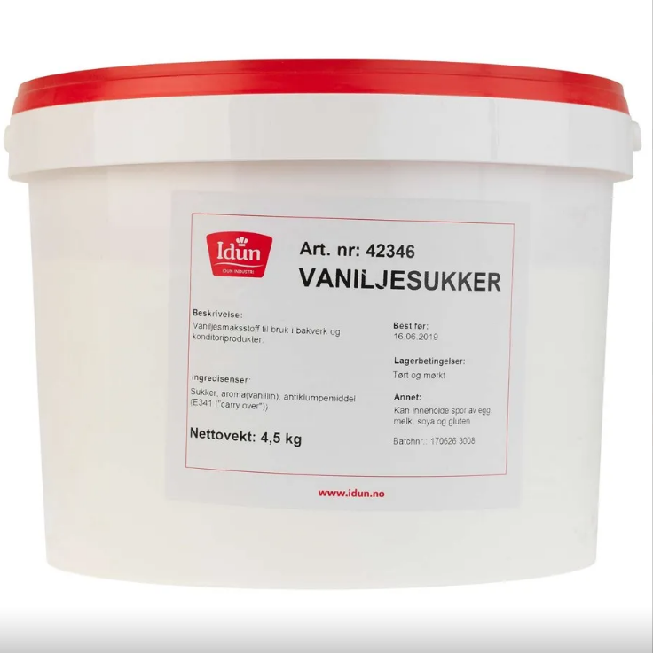 Carl Evensen Eftf - Bakevarer - VANILJESUKKER 3,8 KG IDUN*